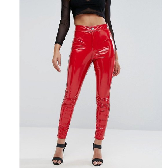 Public Desire | Pants & Jumpsuits | Hot Item High Waist Skinny Vinyl ...